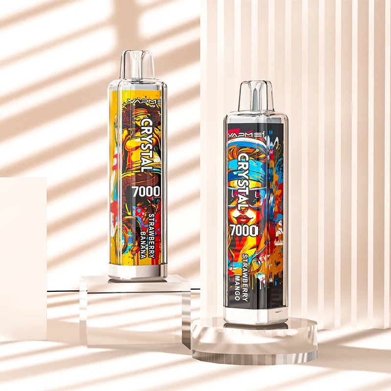 Vapme Crystal Vapes Puff 7000 LED Light Rechargeable Disposable Vape ...