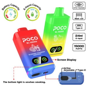 POCO SL15000 15k puff disposable vape 24ML mesh coil vape store best ...