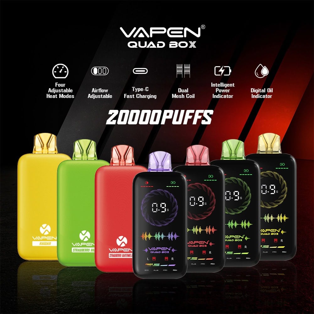 VAPEN QUAD BOX 20000 Puffs Full Screen Eu Ship Disposable Vape Puff 20k ...